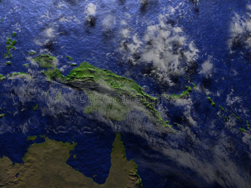 Papua on Realistic Model of Earth Stock Illustration - Illustration of ...