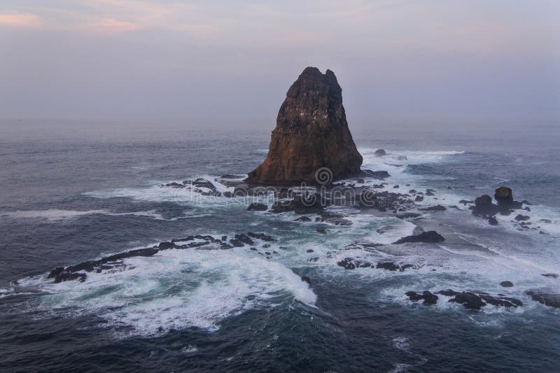 Dramatic Sunset at Papuma Beach in Jember, East Java, Indonesia. Stock ...