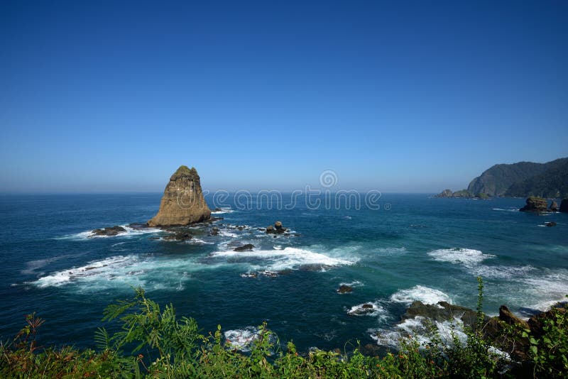 Papuma Beach, Indonesia stock photo. Image of cove, tropics - 65600780