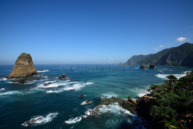 Papuma Beach, Indonesia stock image. Image of papuma - 65600805