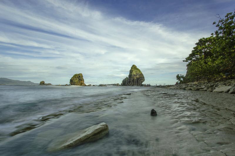Papuma Beach stock photo. Image of island, grunge, tropical - 76472024