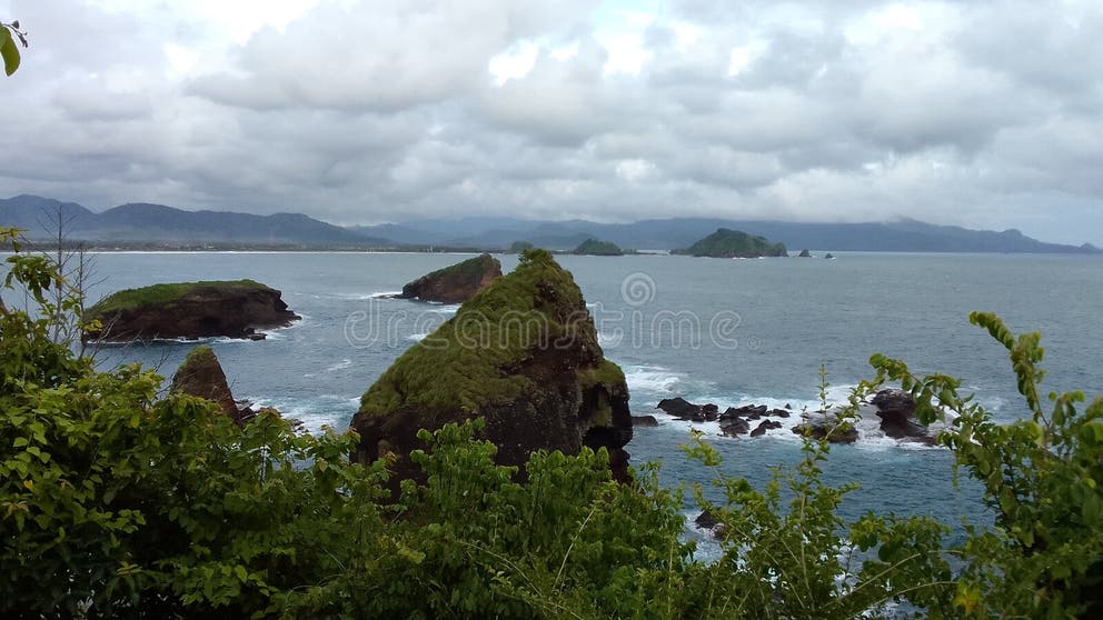 Papuma Beach in the South of Java Island Stock Image - Image of papuma ...