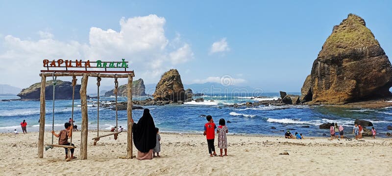 Papuma Beach Visited by Local People Editorial Stock Photo - Image of ...