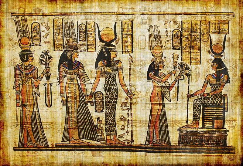 Le Caractère De L'hiéroglyphe égyptien Sur Le Papyrus Photo stock ...