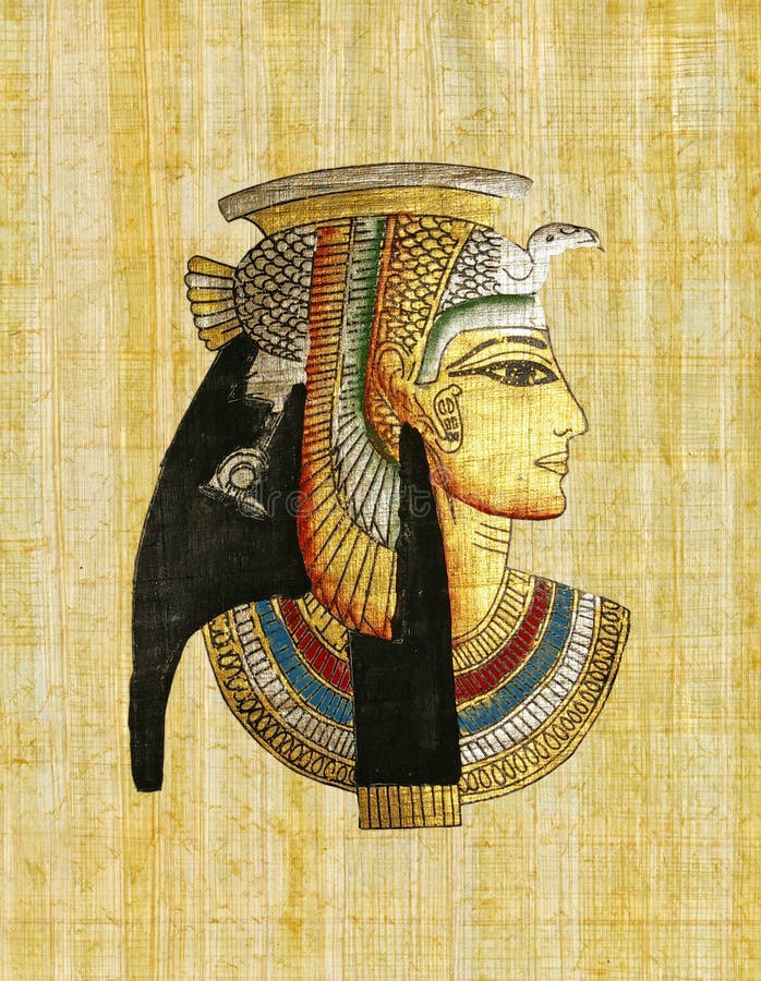 Detail of cleopatra head stock vector. Illustration of papyrus - 67652371