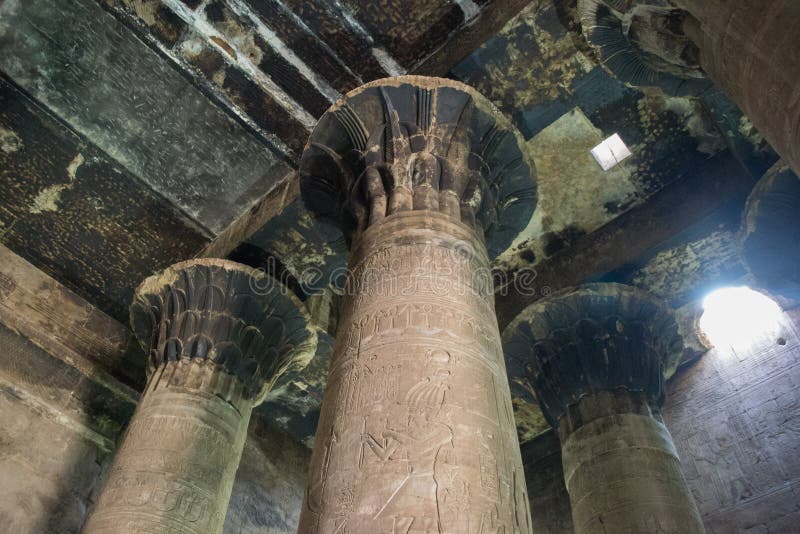 Papyrus Column, Temples of Karnak, Egypt Stock Photo - Image of shaft ...