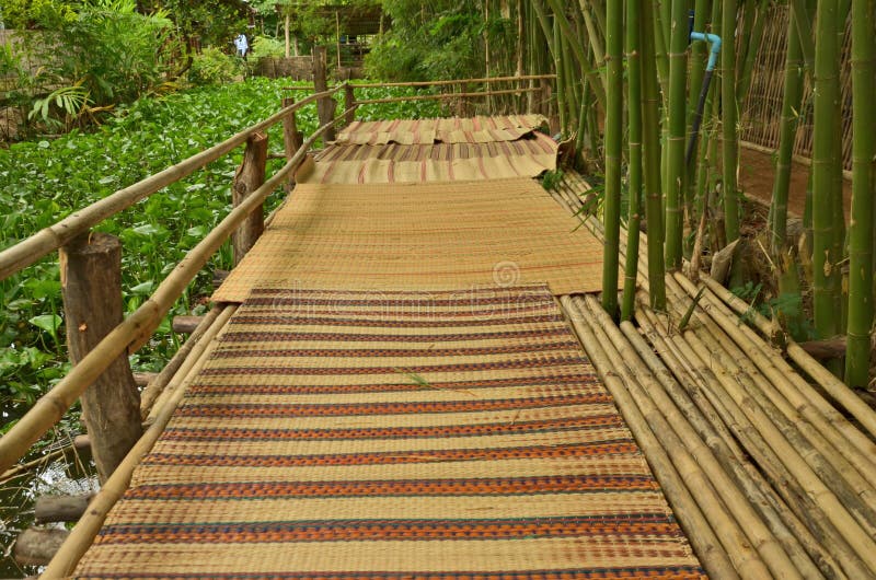 Papyrus Mats on Bamboo Terrace on a Canal Stock Photo - Image of ...