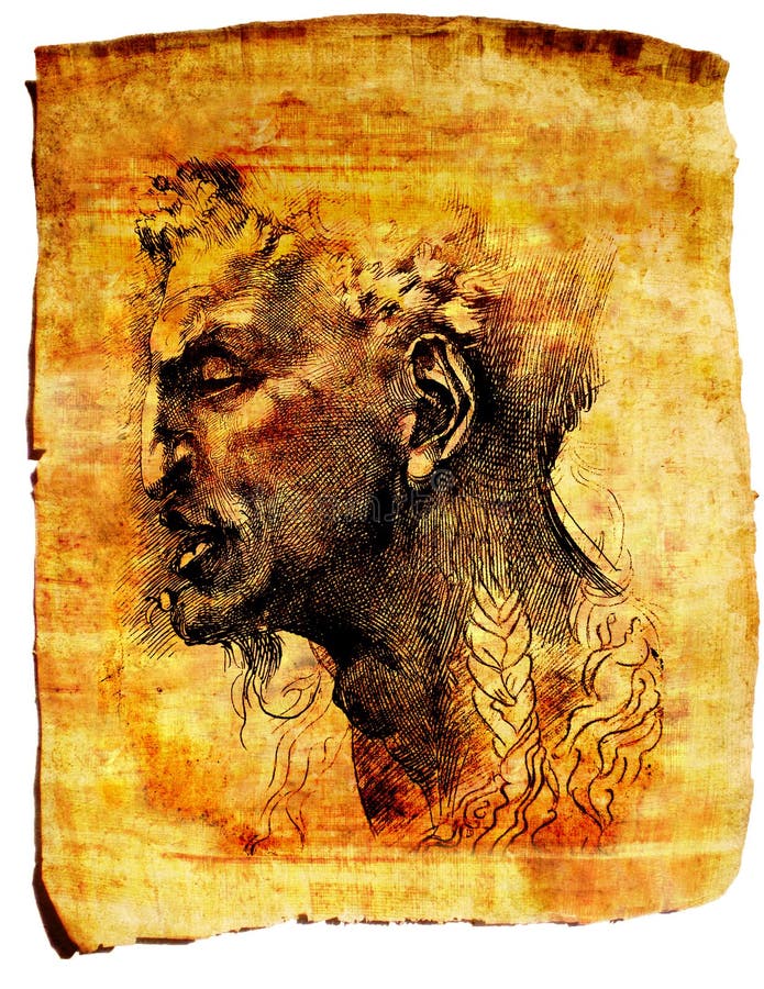 Papyrus Paper Sketch stock vector. Illustration of greek - 13428735