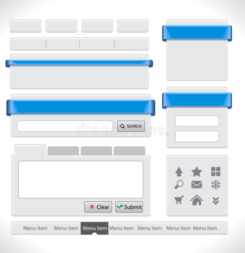 Paquete De Los Elementos Del Web Ilustración del Vector - Ilustración ...