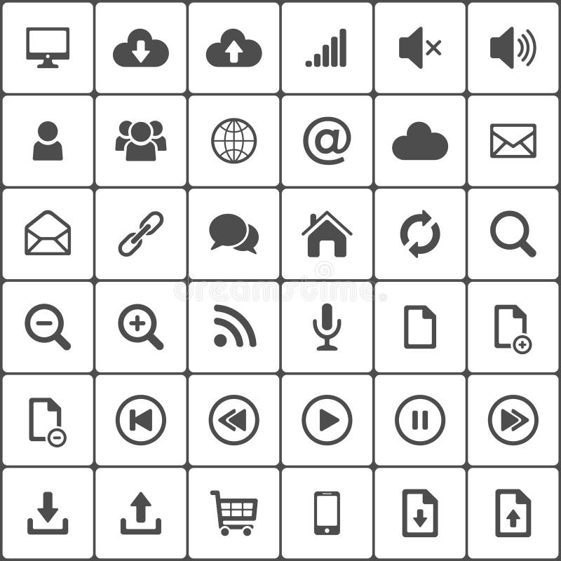 Paquete Del Icono Del Web De Internet En Blanco Vector Ilustración del ...