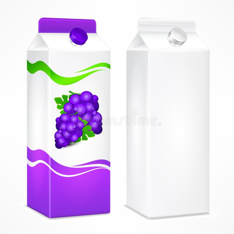 Paquete del jugo de uvas ilustración del vector. Ilustración de tetra ...