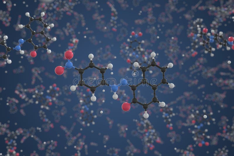 Para Red Molecule, Scientific Molecular Model, 3d Rendering Stock ...