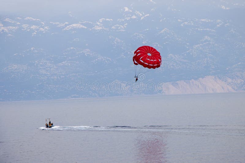 Para sailing near coast editorial stock image. Image of adventure ...