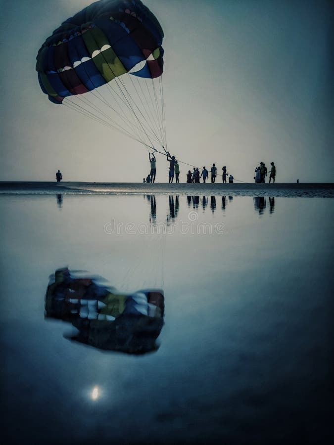 Para sailing over the sea stock image. Image of adventure - 315788089