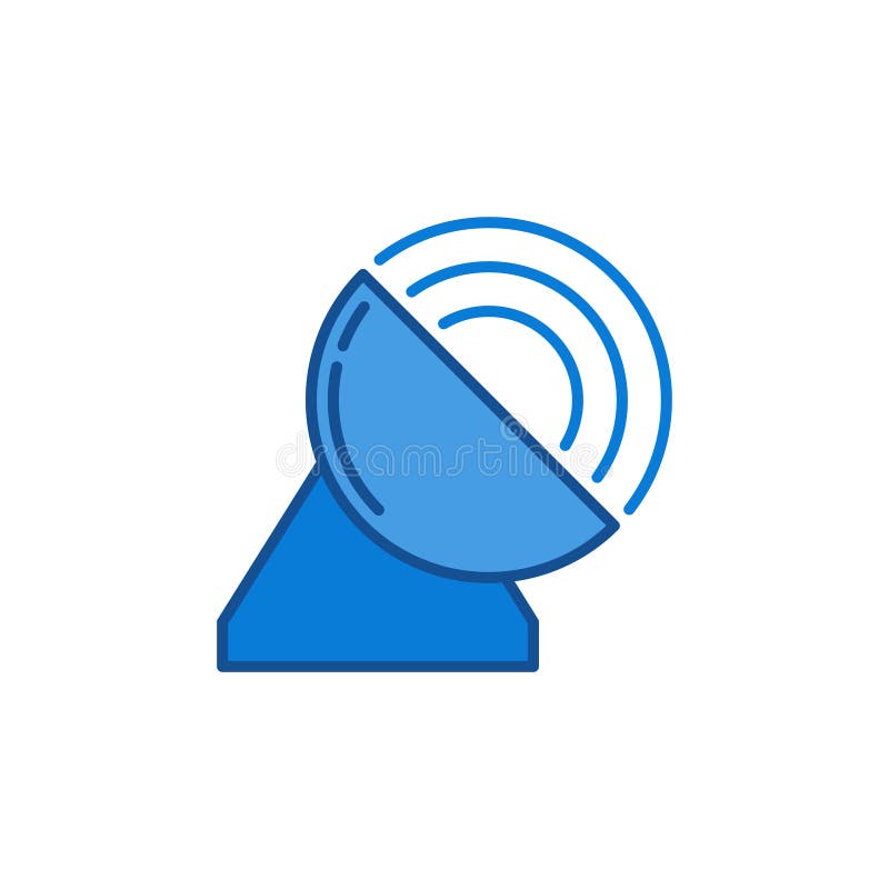 Parabolic Antenna Colored Icon - Signal Vector Blue Sign Stock ...