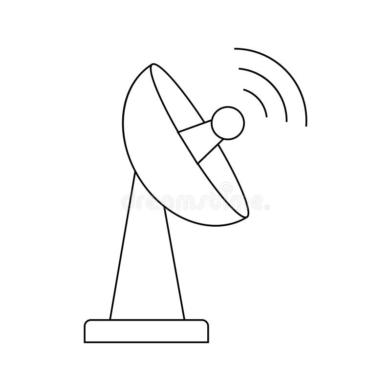 Parabolic antenna icon stock illustration. Illustration of astronomy ...