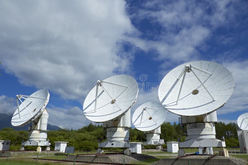 Telecommunications Radar Parabolic Radio Antenna Stock Image - Image of ...