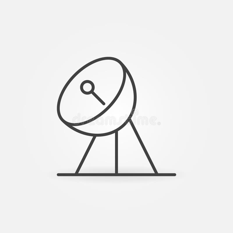 Parabolic Antenna Receiver Vector Concept Linear Icon Stock Vector ...