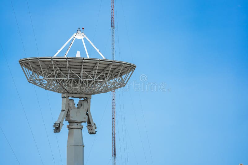 Old Parabolic Tower Antenna in the Countryside. Stock Photo - Image of ...