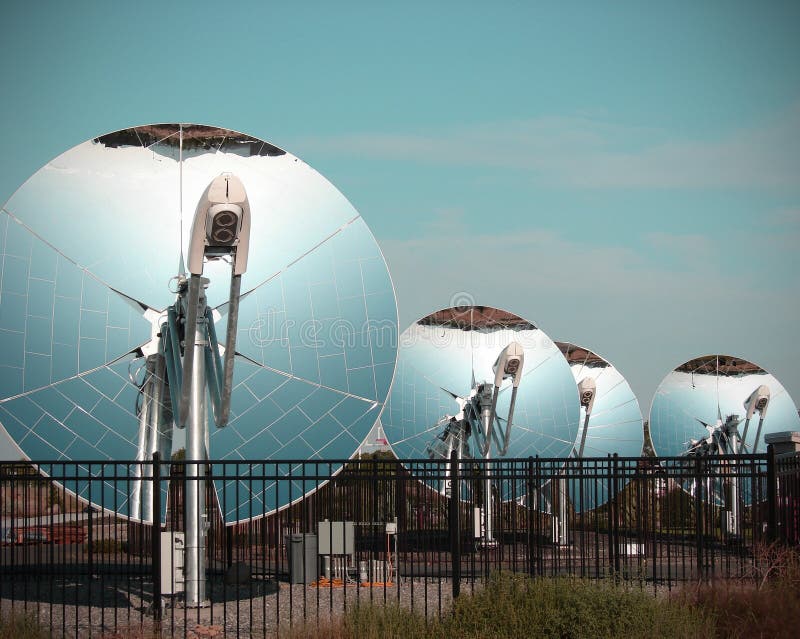 Parabolic Dish Solar Energy Collector Stock Photo - Image of collector ...
