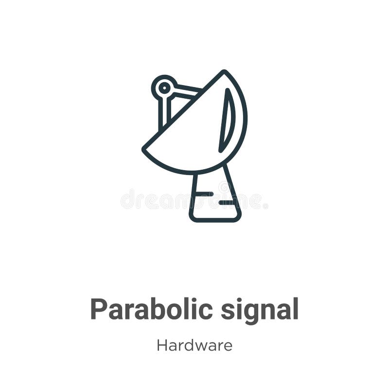 Parabolic Signal Outline Vector Icon. Thin Line Black Parabolic Signal ...