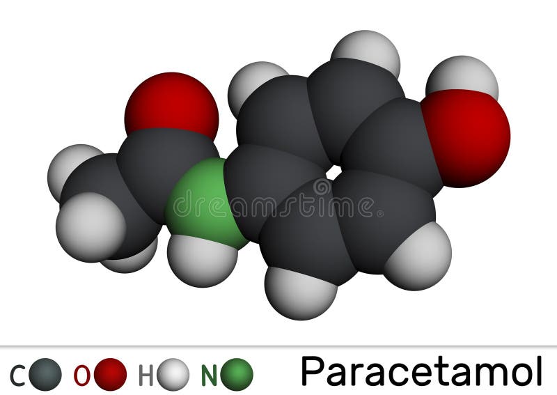 Paracetamol, Acetaminophen Molecule. it is is a Non-opioid Analgesic ...