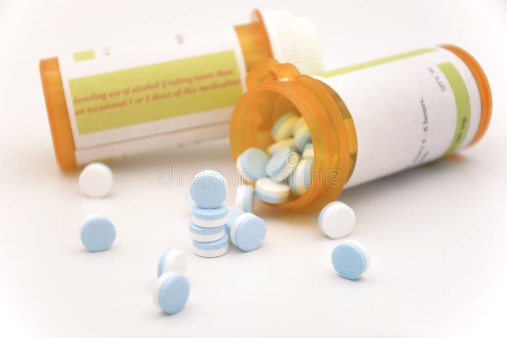 Paracetamol in Blue and White Plain Compress Tablets Stock Image ...