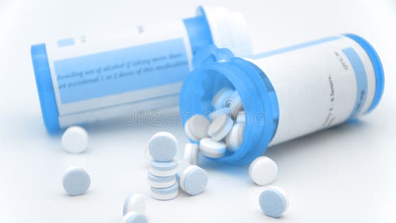 Paracetamol in Blue and White Plain Compress Tablets Stock Image ...