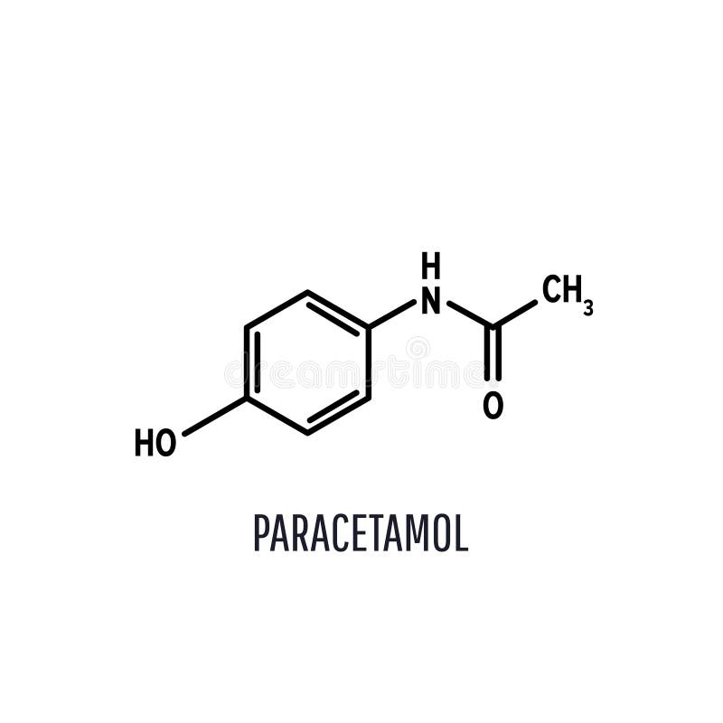 Paracetamol Molecular Structure on White Background. Vector ...