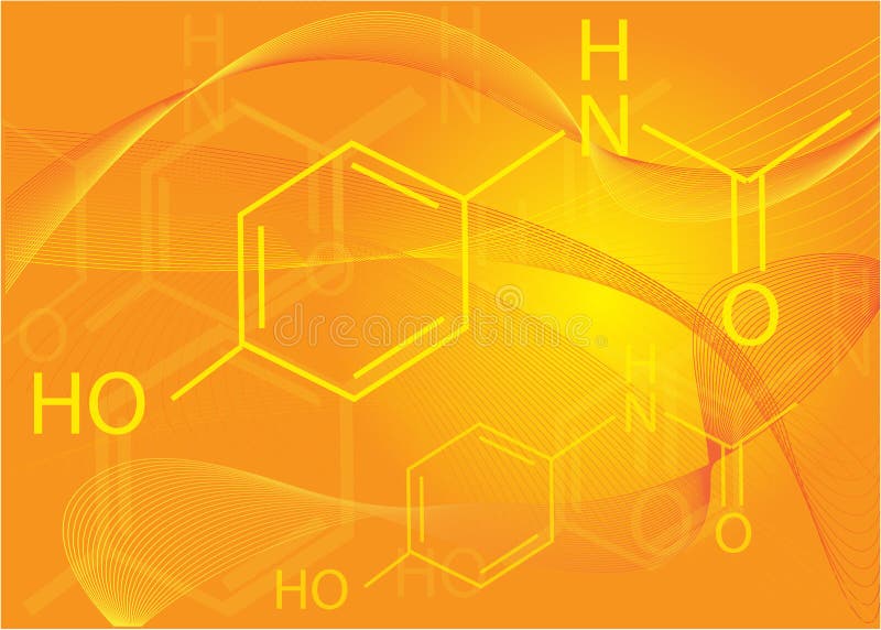 Paracetamol Structure Background Stock Vector - Illustration of cure ...