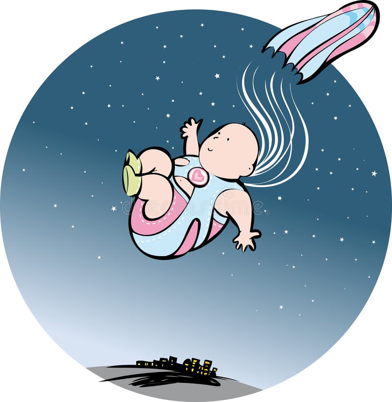 Parachute baby stock vector. Illustration of youth, blue - 47249779