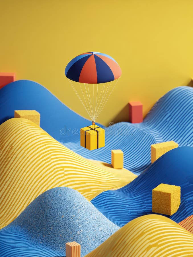 Parachute Delivery of a Package in an Abstract, Minimalist Setting with ...