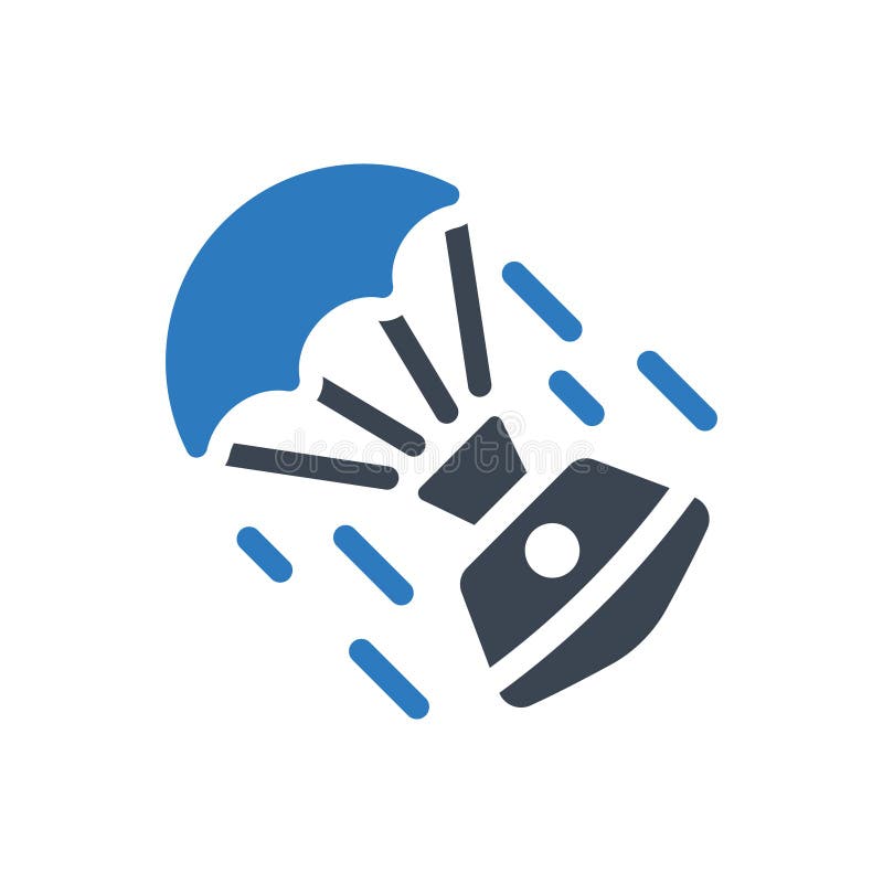 Parachute deploy icon stock vector. Illustration of icon - 254772527