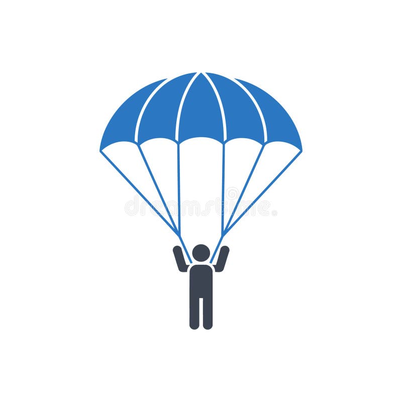 Parachute Descent Icon stock vector. Illustration of adventure - 374473806
