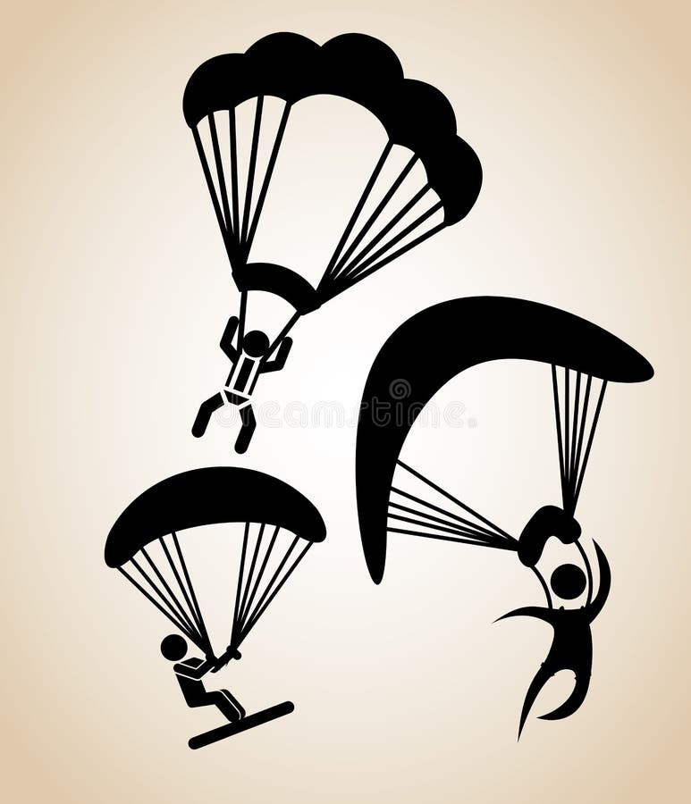 Parachute fly stock vector. Illustration of parachuting - 51989800