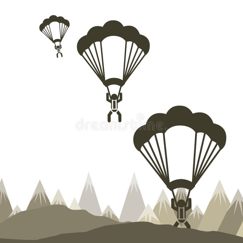 Parachute fly stock vector. Illustration of parachuting - 51989800