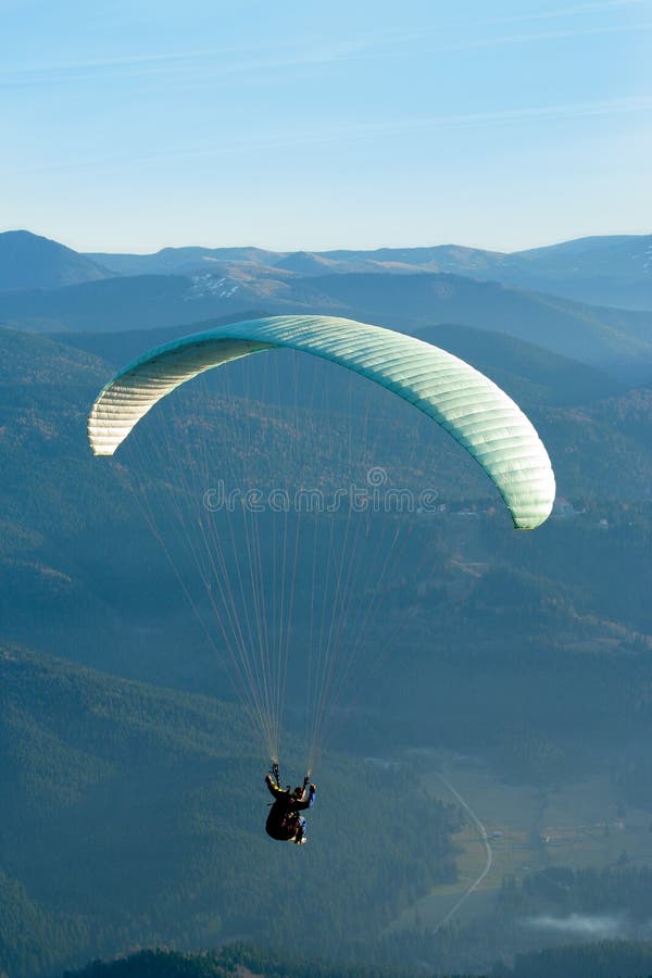 Parachute flying stock photo. Image of mountain, glider - 1724902