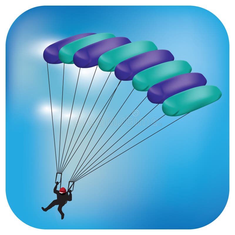 Parachute Flying Over the Sky. Vector Illustration Decorative Design ...