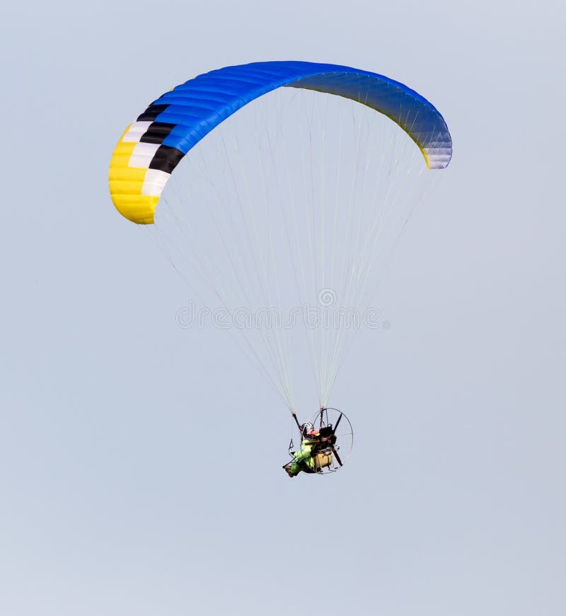 Parachute Flying in the Sky Stock Photo - Image of skydiving, clouds ...