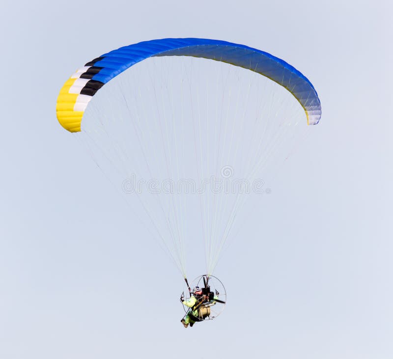 Parachute Flying in the Sky Stock Photo - Image of blue, skydiving ...