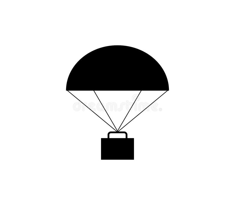 Parachute with cargo icon stock vector. Illustration of outdoor - 118800400
