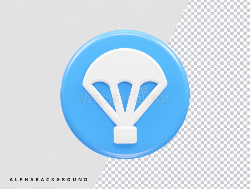 Parachute Icon Vector Illustration Element 3d Rendering Transparent Eps ...