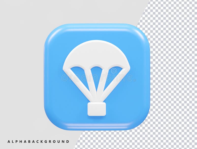 Parachute Icon Vector Illustration Element 3d Rendering Transparent Eps ...