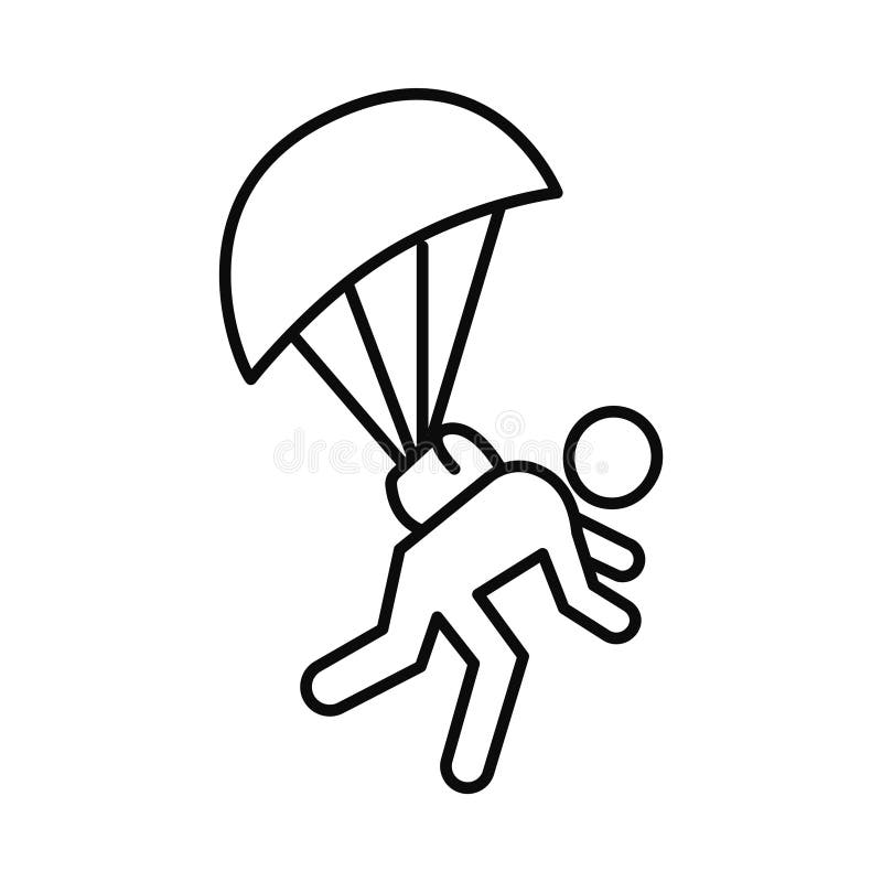 Parachute, Landing, Skydiving, Paragliding, Man with Parachute Icon ...