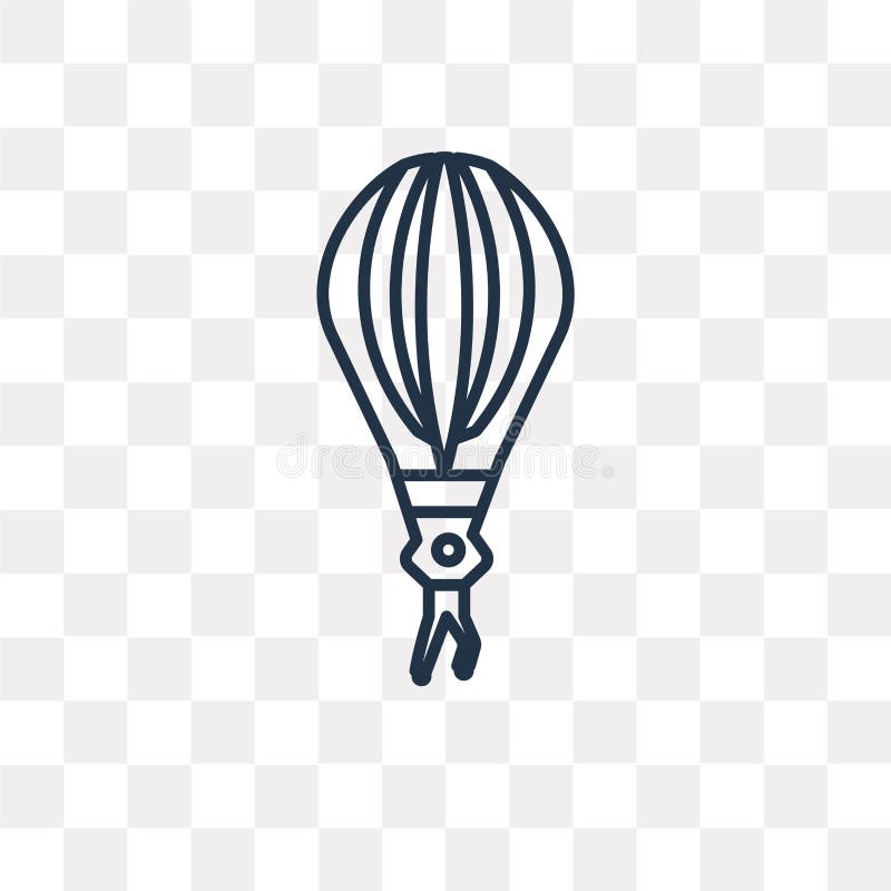 Parachute Open Vector Icon Isolated on Transparent Background, L Stock ...