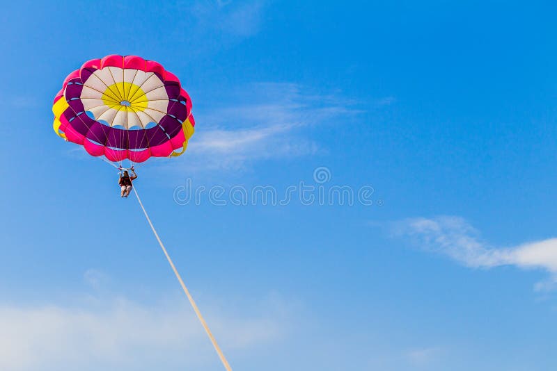 Parachute Sailing Woman editorial stock photo. Image of height - 28912893