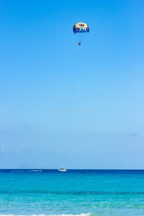 On the Parachute by the Sea in the Open Stock Image - Image of journey ...