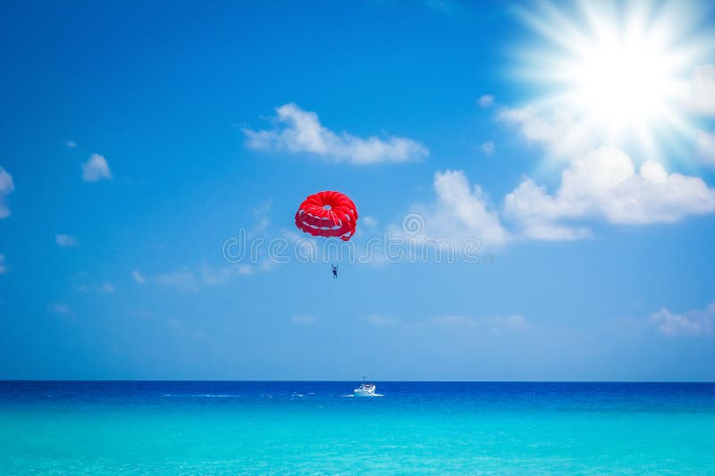 On the Parachute by the Sea in the Open Air Stock Photo - Image of ...