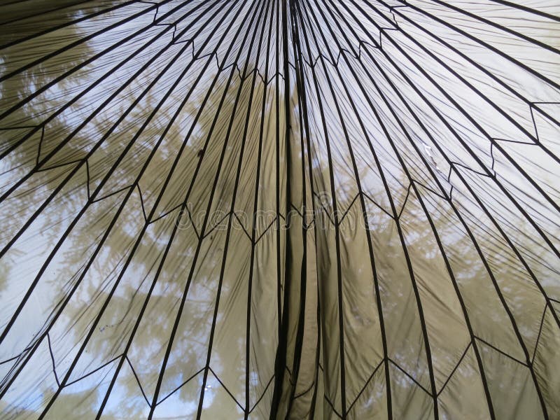Old Parachute Seen from the Inside Stock Photo - Image of inside ...