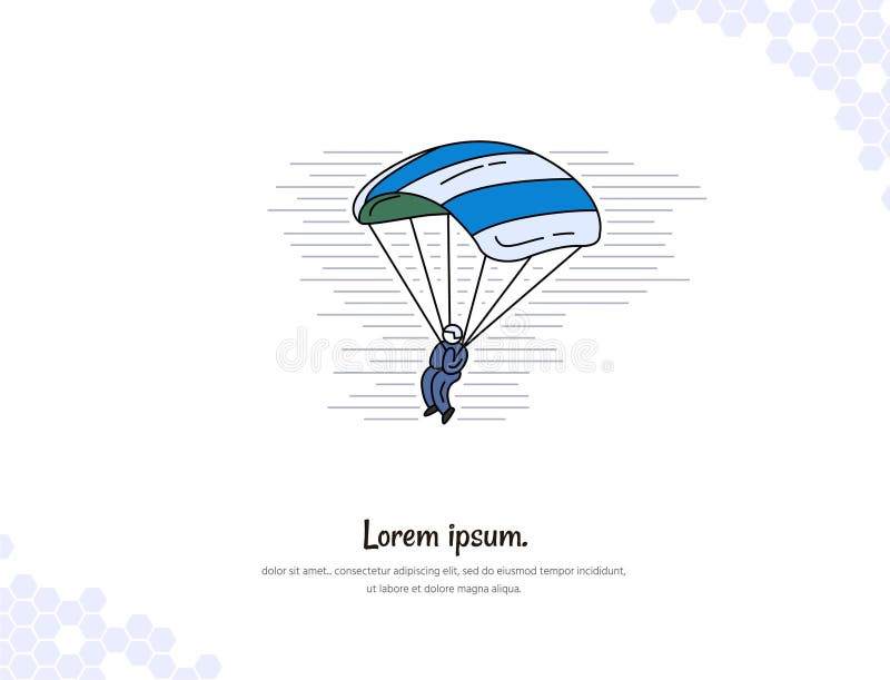 Parachute Simple Cartoon Illustration Stock Vector - Illustration of ...